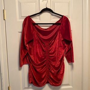 torrid | Tops | Brand New Torrid Red Velvet Off The Shoulder Shirred ...